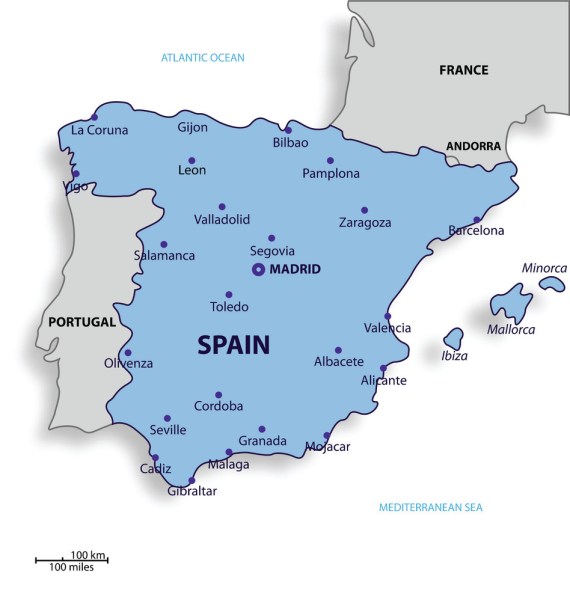 Simple Map of Spain – Put Your Own Oxygen Mask on First
